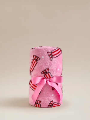 Pink Christmas Candy Warm & Cosy Throw | Home | George at ASDA