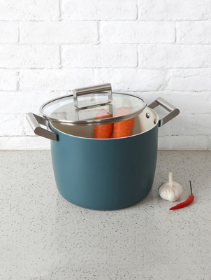 Teal Retro Lidded Stock Pot - 24cm | Home | George at ASDA