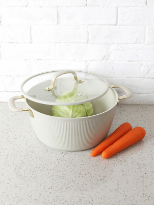 Cream Barbican Non-Stick Stock Pot with Lid - 28cm | Home | George at ASDA