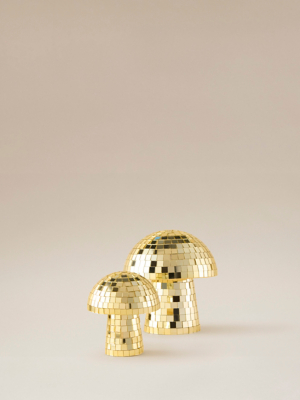 Gold-Tone Disco Mushroom Christmas Decorations - Set of 2 | Christmas ...