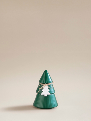 Green Ceramic Tree-Shaped Snow Fall Candle | Home | George at ASDA
