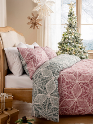 Red & Green Abstract Floral Reversible Duvet Set | Home | George at ASDA