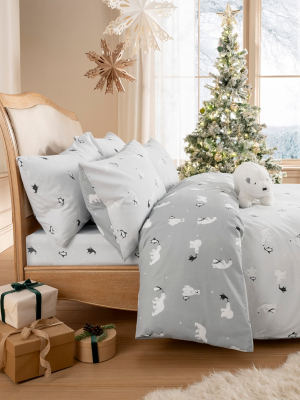 Polar Bear & Penguin Brushed Cotton Reversible Duvet Set | Home ...