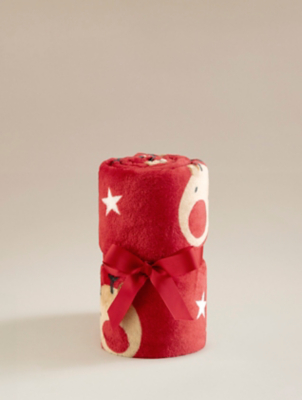 Red Christmas Reindeer Warm & Cosy Throw | Home | George at ASDA