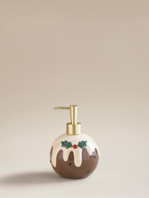 Brown Christmas Pudding Ceramic Soap Dispenser | Home | George at ASDA