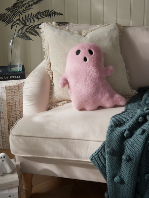 Stacey Solomon Pink Ghost Shaped Cushion | Home | George at ASDA