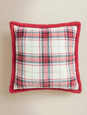 Red & White Checked Cushion | Home | George at ASDA