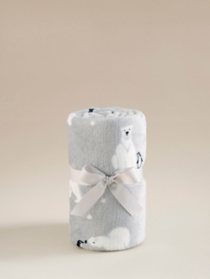 Grey Polar Bear Super-Soft Festive Throw | Home | George at ASDA