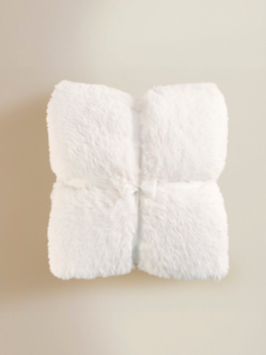 White Shaggy Fur Extra Large Throw | Home | George at ASDA