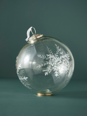 Clear Etched Snowflake Bauble | Christmas | George at ASDA