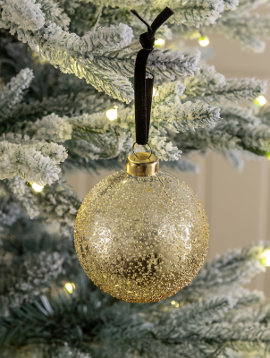 Stacey Solomon Gold-Tone Hammered Glass Bauble | Christmas | George at ASDA