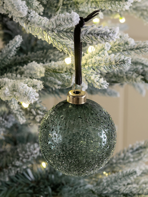 Stacey Solomon Green Hammered Glass Bauble | Christmas | George at ASDA