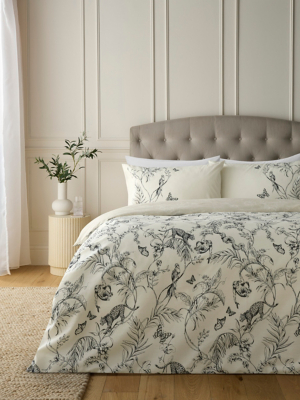 Cream & Black Jungle Print Duvet Set | Home | George at ASDA