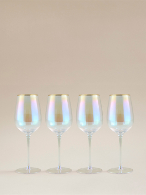 Iridescent Ribbed Wine Glass - Set of 4 | Home | George at ASDA