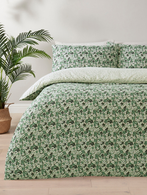 Green Ditsy Floral Print Microfiber Duvet Set | Home | George at ASDA