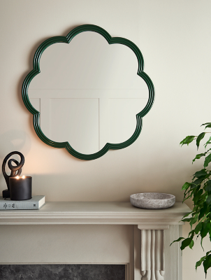 Big Green Floral Wooden Mirror | Home | George at ASDA