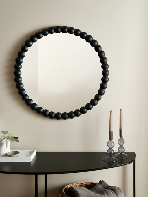 Black Round Bobbin Edge Mirror | Home | George at ASDA