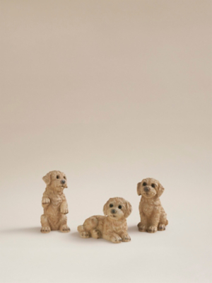 Brown Resin Baby Cockapoo Ornament - Set of 3 | Outdoor & Garden ...