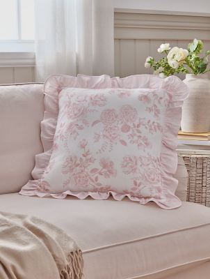 Stacey Solomon Pink Rose Frill Cushion | Home | George at ASDA