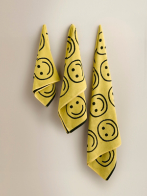 Yellow Lucky Charm Smiles Cotton Towel Range | Home | George at ASDA