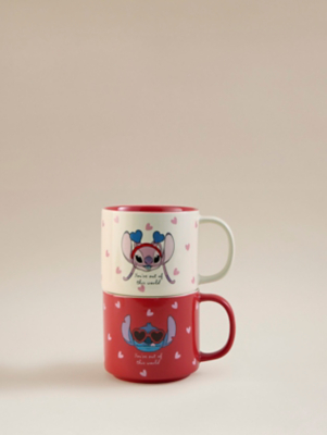 Red & White Lilo & Stitch Valentine's Mug - Set of 2 | Home | George at ...