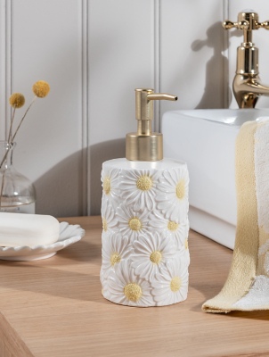 Stacey Solomon Cream Daisy Soap Dispenser | Home | George at ASDA