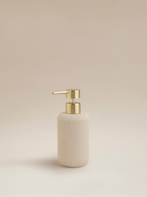 Natural Sandstone Ribbed Soap Dispenser | Home | George at ASDA