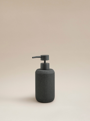 Charcoal Grey Sandstone Ribbed Soap Dispenser | Home | George at ASDA