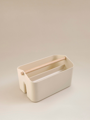 Cream Storage Caddy Cream with Wooden Handle | Home | George at ASDA