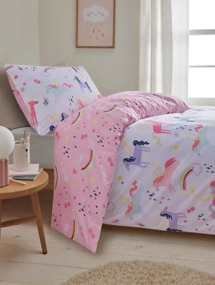 Unicorn Reversible Duvet Set | Home | George at ASDA