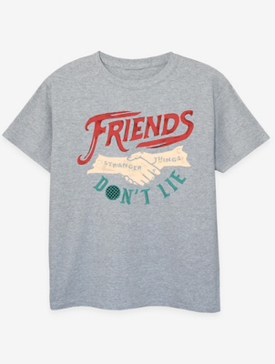 NW2 Stranger Things Friends Slogan Kids Grey T-Shirt | Kids | George at ...