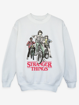 NW2 Stranger Things Retro Bikers Kids White Sweatshirt | Kids | George ...