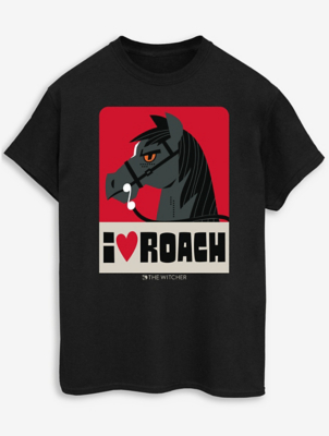 NW2 The Witcher I Heart Roach Adult Black T-Shirt | Women | George at ASDA