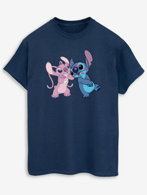 NW2 Lilo & Stitch Valentines Adult Navy T-Shirt | Women | George at ASDA