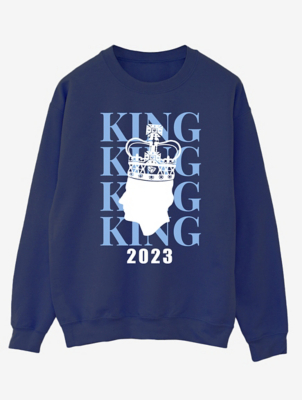 NW2 The Coronation King Slogan Adults Navy Sweatshirt | Men | George at ...