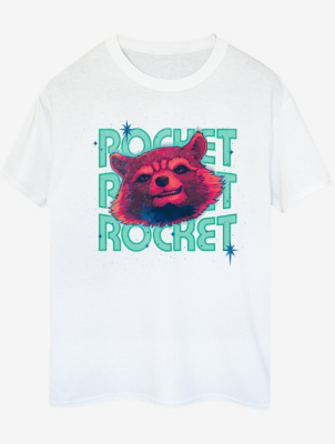 NW2 Guardians Of The Galaxy Rocket Adult White T-Shirt | Men | George ...