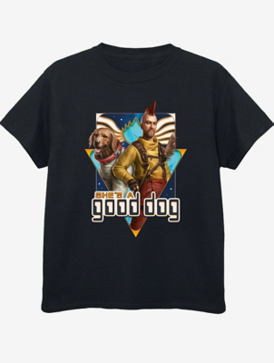 NW2 Guardians Of The Galaxy Dog Slogan Kids Black T-Shirt | Kids ...