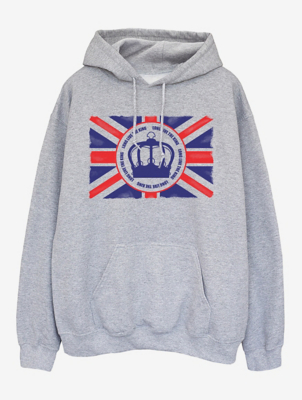 NW2 The Coronation Flag Adult Grey Printed Hoodie | Men | George at ASDA