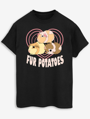 NW2 Pets Fur Potatoes Adult Black Printed T-Shirt | Collections ...