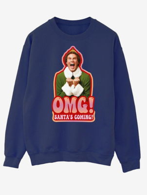 NW2 Elf Santa Is Coming Adult Navy Printed Sweatshirt | Women | George ...