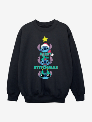 NW2 Disney Lilo & Stitch Merry Stitchmas Kids Black Sweatshirt | Kids ...