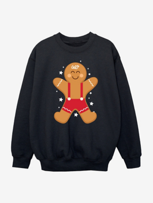 NW2 Gingerbread Boy Kids Black Printed Sweatshirt | Kids | George at ASDA
