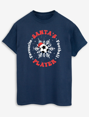 NW2 Christmas Football Player Adult Navy Printed T-Shirt | Men | George ...
