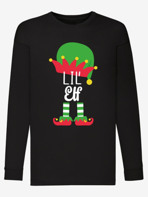 NW2 Little Elf Kids Black Long Sleeve Printed T-Shirt | Kids | George ...