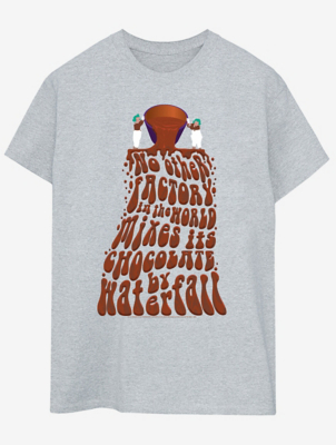 NW2 Wonka Chocolate Waterfall Adult Grey Printed T-Shirt | Men | George ...