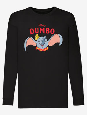 NW2 Dumbo Smile Adult Black Printed Long Sleeve T-Shirt | Men | George ...