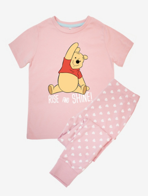 NW2 Winnie The Pooh Rise Shine Pink Hearts Pyjamas | Kids | George at ASDA