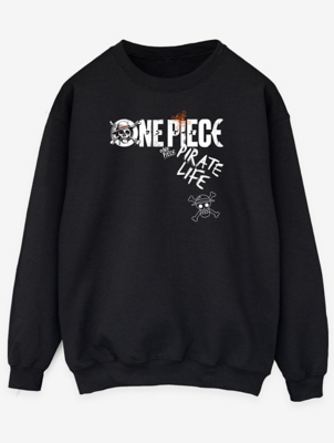 NW2 One Piece Pirate Street Logo Black Sweatshirt | Men | George at ASDA