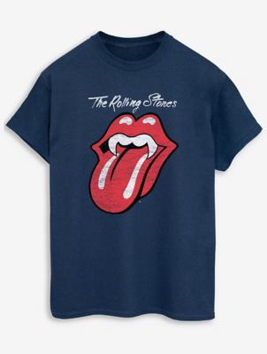 NW2 Rolling Stones Vampire Tongue Colour Navy Printed T-Shirt | Men ...