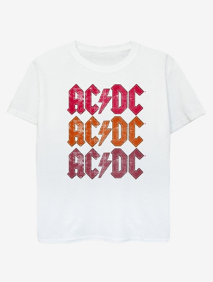 NW2 ACDC Distressed Logo Kids White Printed T-Shirt | Kids | George at ASDA